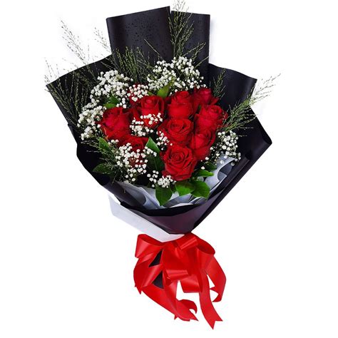 Red Rose Bouquet With Black Wrap Meaning