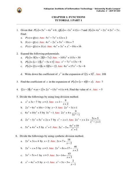 Tutorial 1 Part 1 With Answers Pdf Discrete Mathematics Combinatorics
