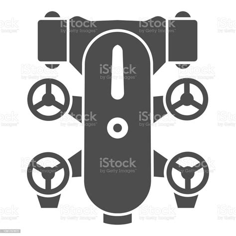 수중 로봇 솔리드 아이콘 로봇화 컨셉 흰색 배경에 수중 차량 사인 모바일 및 웹용 글리프 스타일의 자율 전기 해저 탐색기 아이콘 벡터 그래픽 로봇에 대한 스톡 벡터 아트 및