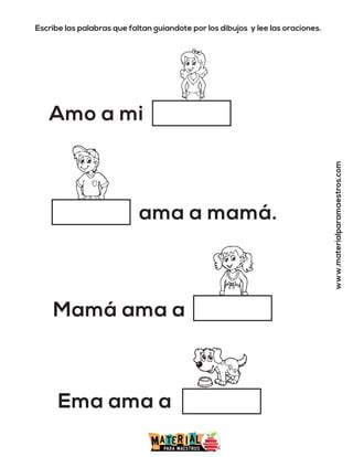 Rompecabezas Palabras con ma me mi mo mu Guía de trabajo Sinta a