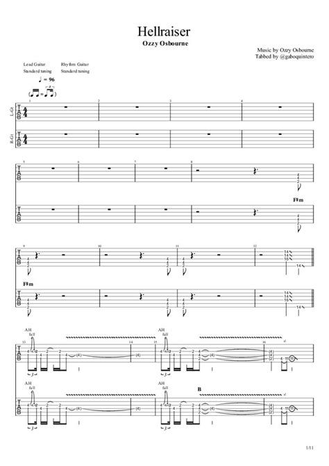 Hellraiser 30th Anniversary Edition Animated Tab Ozzy Osbourne