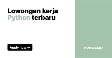 Lowongan Kerja Python Remote Juni 2025 Fungsiid