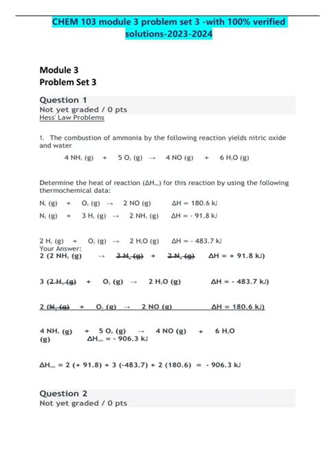 Chem 103 Module 3 Problem Set 3 With 100 Verified Solutions Chem 103 Stuvia Us