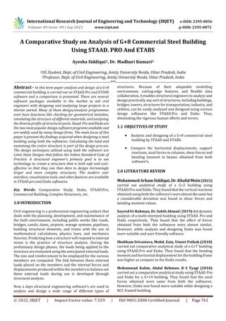 A Comparative Study On Analysis Of G 8 Commercial Steel Building Using