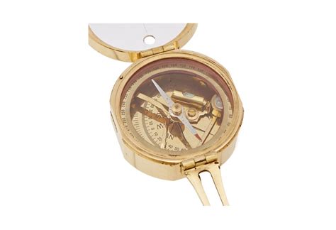 Solid Brass Brunton Compass In Wooden T Box