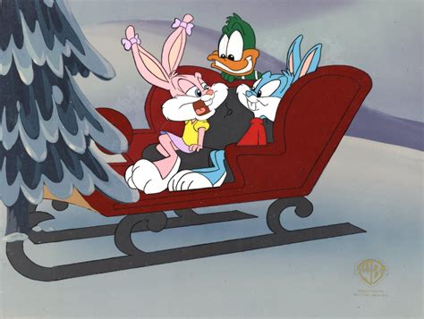 Tiny Toons Original Production Cel Buster Babs And Plucky Duck In Looney Tunes