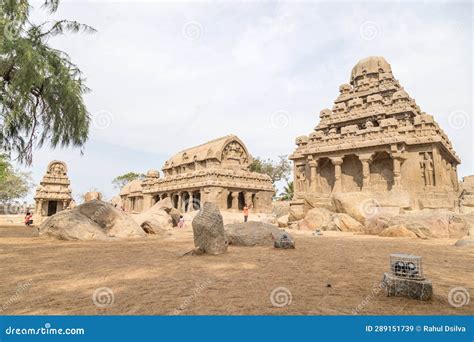 Ancient Hindu Monolithic Pancha Rathas Five Rathas Mahabalipuram