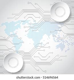 Vector Globe On Digital Technology Background 스톡 벡터 로열티 프리 514696564