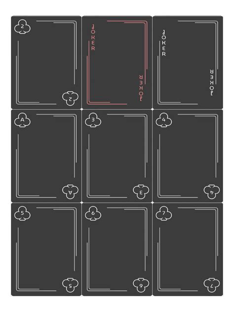 Playing Cards Dark A4 Pdf