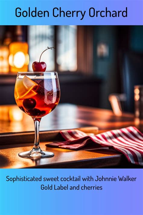 Golden Cherry Orchard Sophisticated Sweet Cocktail With Johnnie Walker