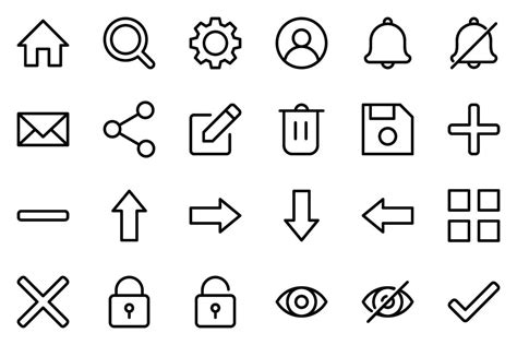 Simple Ui Icon Set 51558086 Vector Art At Vecteezy