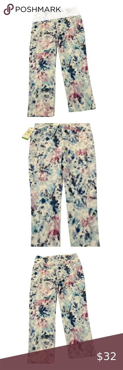 Nwt Gaiam Womens Capri Om High Rise Pocket Yoga Leggings Pants Large