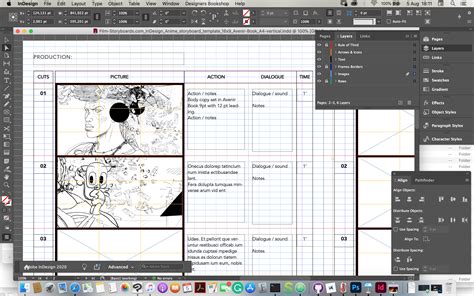 InDesign Anime Storyboard Template Avenir Book On A Vertical In Storyboard Template