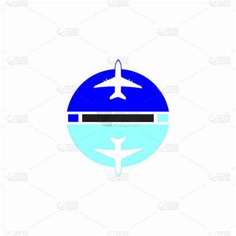 旅游标志设计矢量与飞行飞机的概念。