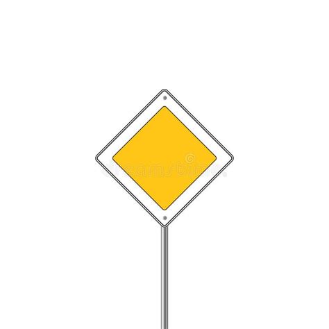 Road Priority Signs Junction Secondary Road Vector Stock Vector
