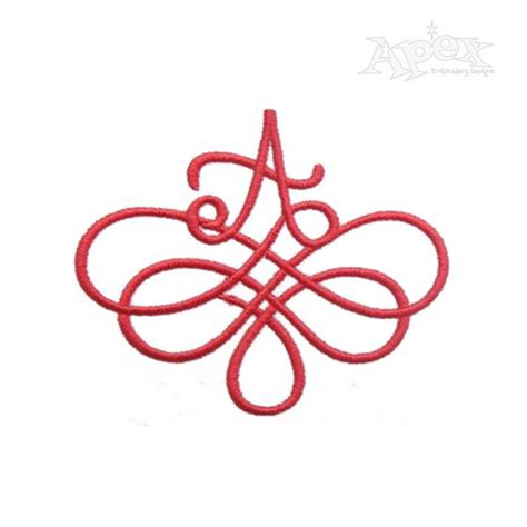 Elegant Scroll Embroidery Font Apex Monogram Designs And Fonts