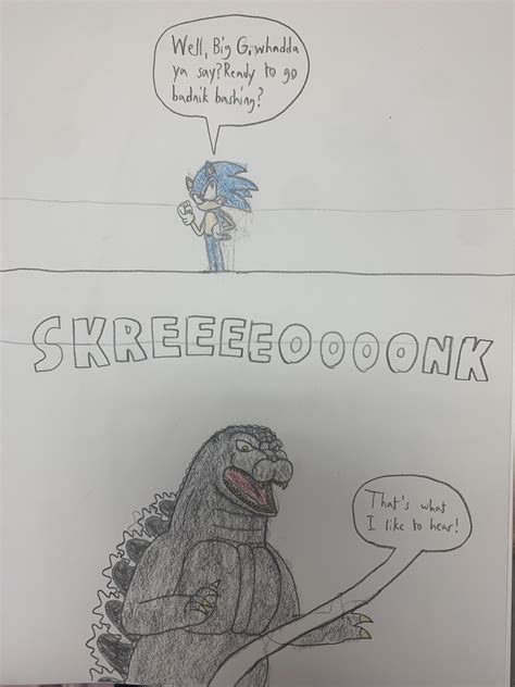 Sonic And Godzilla About To Fight Some Badniks R Sonicthehedgehog