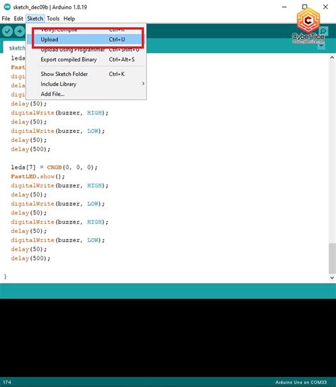 สอนใช้งาน Arduino โมดูลไฟ Led Rgb Ws2812b 8 ดวง พร้อมสัญญาณเสียงบัซ