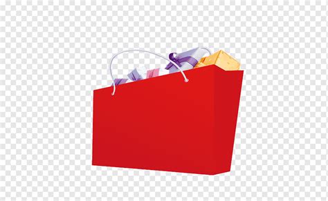 쇼핑백 종이 선물 빨간 쇼핑백 선물 장방형 재사용 할 수있는 쇼핑 백 선물 상자 Png Pngwing