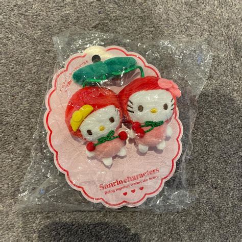 Sanrio Hello Kitty Cherry Plush Keychain Brand Depop
