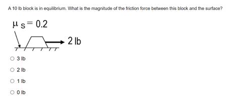 solved a 10lb block is in equilibrium what is the magnitude