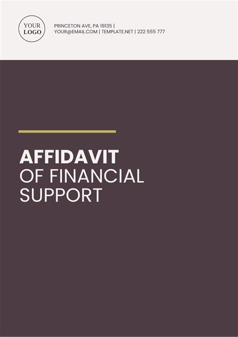 Free Affidavit Of Financial Support Template To Edit Online