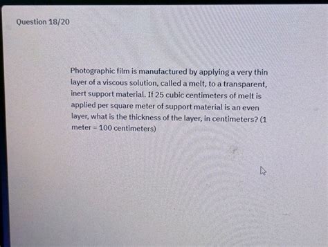 Question 18 20 Photographic Film Is StudyX
