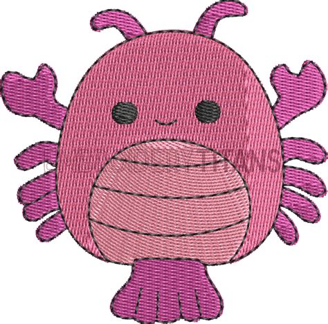 Cordea The Lobster Squishmallows Free Machine Embroidery Design Download In Pes Jef Vp3 Formats