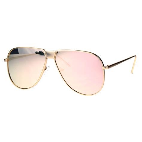 Metal Frame Oversize Reflective Color Mirror Lens Futuristic Sunglasses