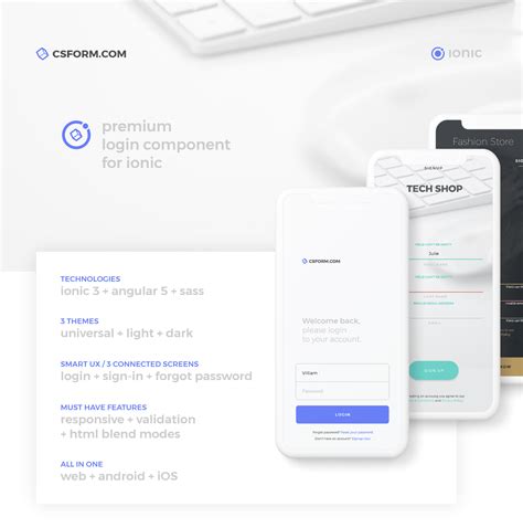 Premium Login Component For Ionic On Behance