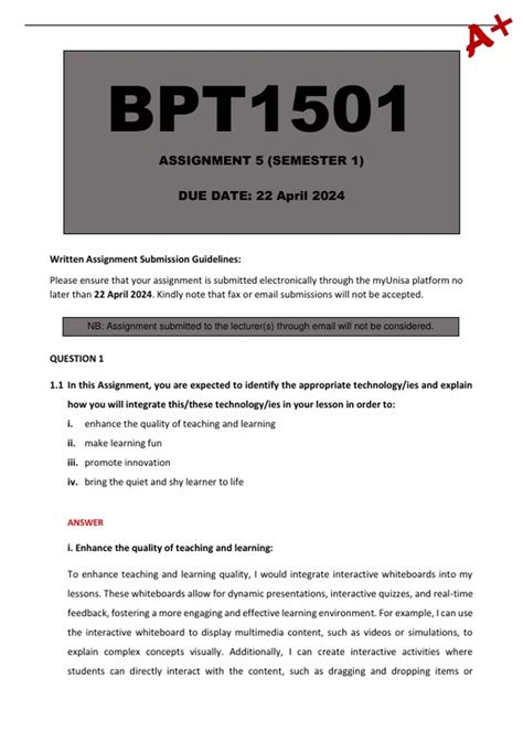 Bpt Assignment Detailed Answers Semester Due April
