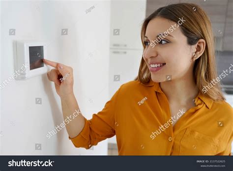 Portrait Smiling Woman Lowers Temperature On Stock Photo 2137522625 Shutterstock