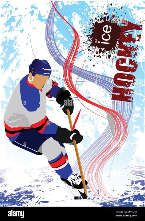 Ice Hockey Players Colored Vector Illustration For Designers Stock Vector Image And Art Alamy