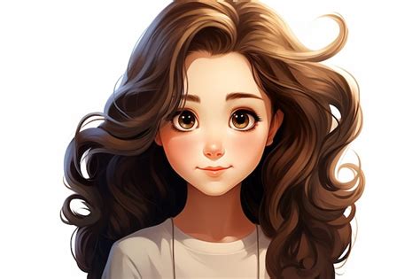 Premium Ai Image Digital Elegance Bright Brunette Enhanced Generative Ai