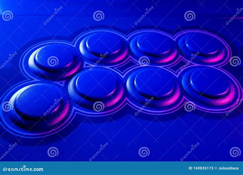 Arcade Stick Buttons Gamming Controls Colorful Rgb Lights Stock Image