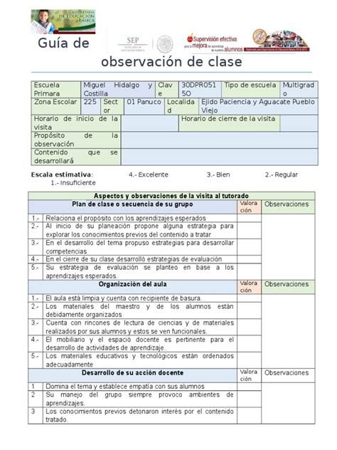 Formato Para Observacion De Clase En Primaria Variaciones Clase Porn