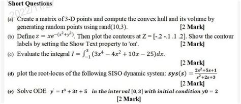 Create A Matrix Of 3 D Points And Compute The Convex