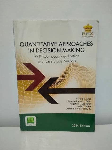 Quantitative Approaches In Decision Making Photocopy Hobbies And Toys Books And Magazines