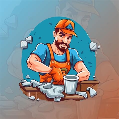 Plaster Pro Mascot Logo Premium Ai Generated Vector