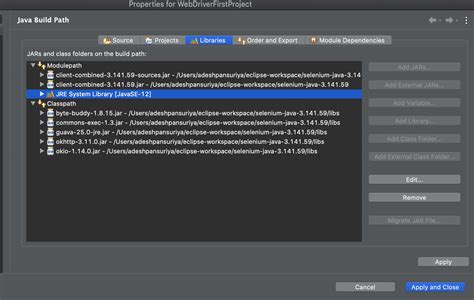 Java Launch Browser Using Selenium Web Driver While Adding Jar File