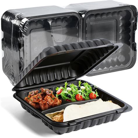 Eartheats Clamshell Food Containers 34 Oz Plastic To Go Containers 8x8 55 Pack Bpa