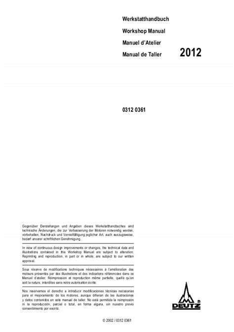 Deutz Bfm 2012 Engine Service Manual Pdf Download Service Repair