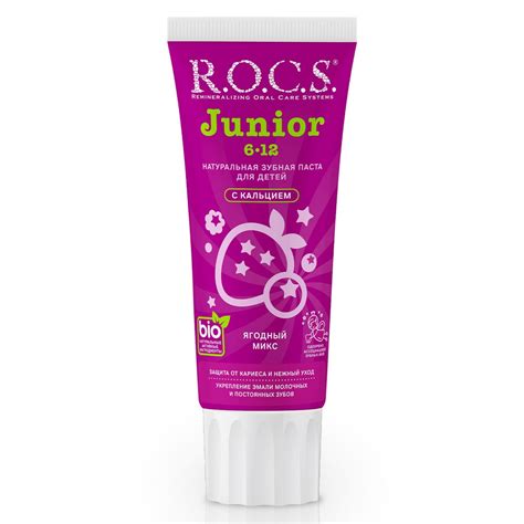 ROCS pasta do zębów BIO Junior 6-12 lat Berry MIX - o smaku owocowym ...