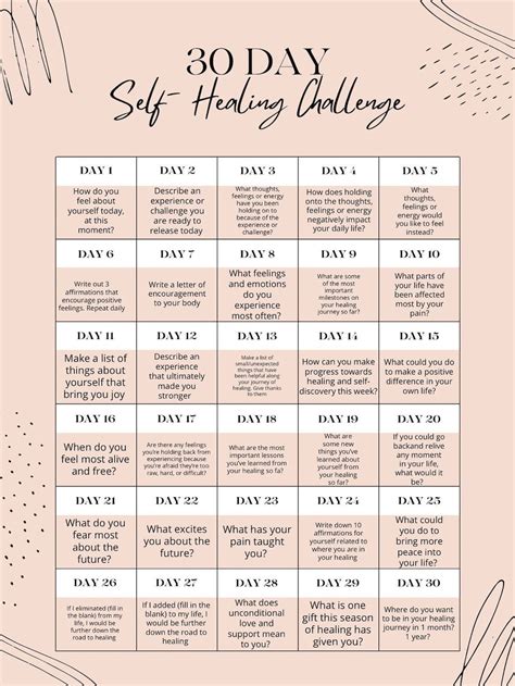 30 Day Challenge Self Love Self Healing Self Care Etsy Artofit