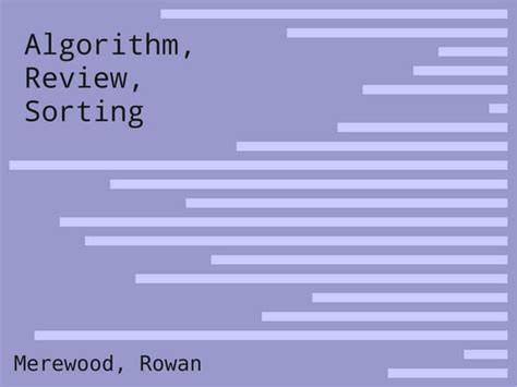 Algorithm Review Sorting Ppt