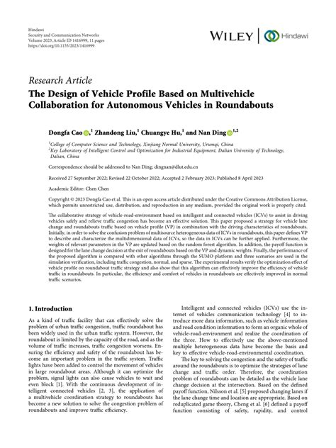 pdf the design of vehicle profile based on multivehicle collaboration