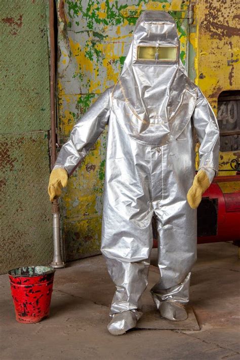 Asbestos Protective Suit From The Factory Fire Brigade Stock Image