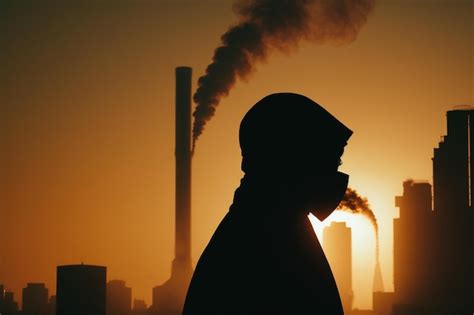 인류의 문제와 지구 오염 도시 스모그 생태 배기 가스 폐기물 지구 온난화 더러운 공기 이산화탄소 산소 환경 악화 프리미엄 사진