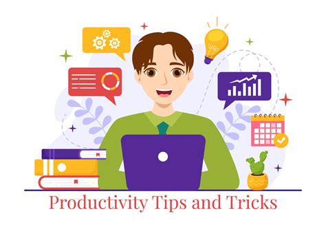 Productivity Tips And Trick Vector Illustration With Marketing Product