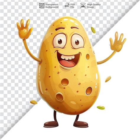 Cheerful Cartoon Potato Character With Smiling Expression Premium Ai
